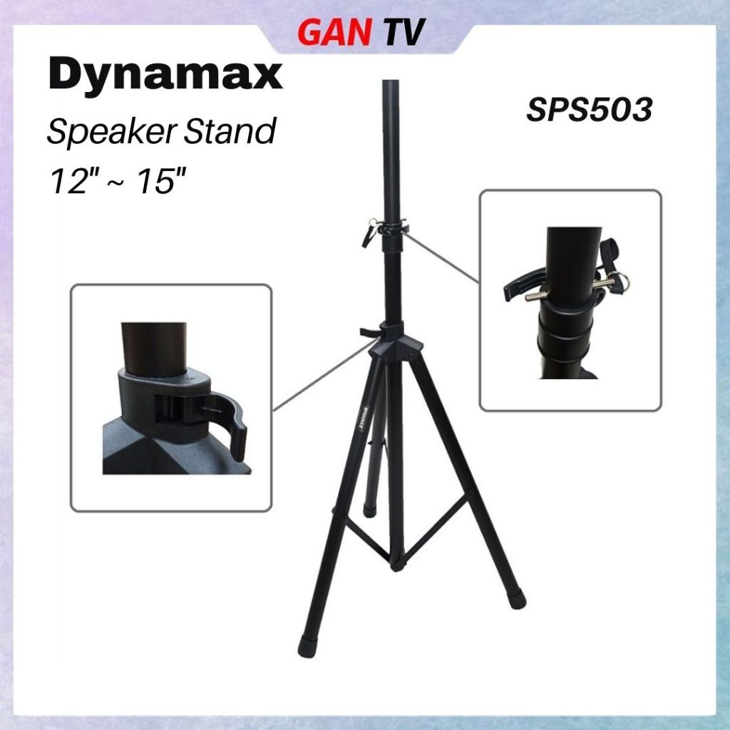 Heavy Duty Dynamax 12"~15" SPS503 Adjustable Speaker Stand Quick-Lock Function Tripod SPS-503 ...