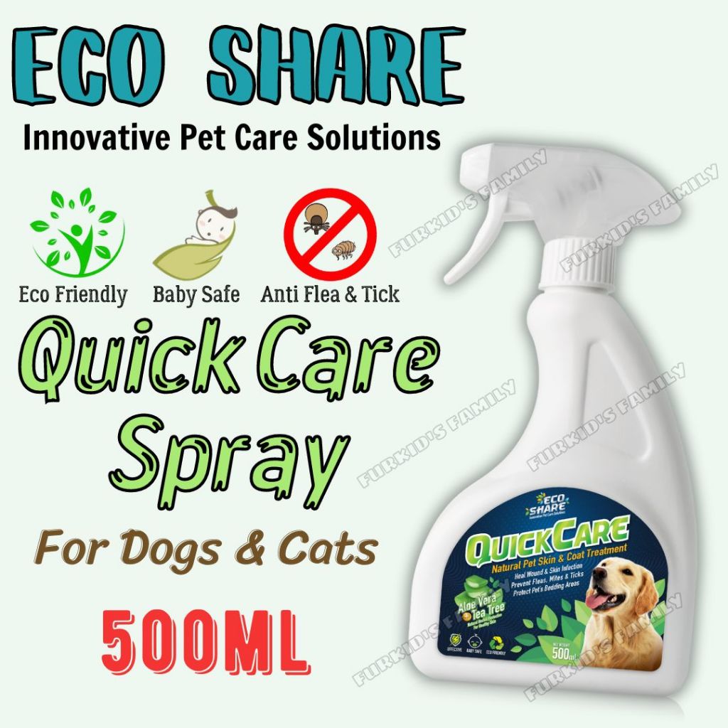 Eco Share Quick Care Flea & Tick Natural Pet Care Solutions Spray 500ml ...