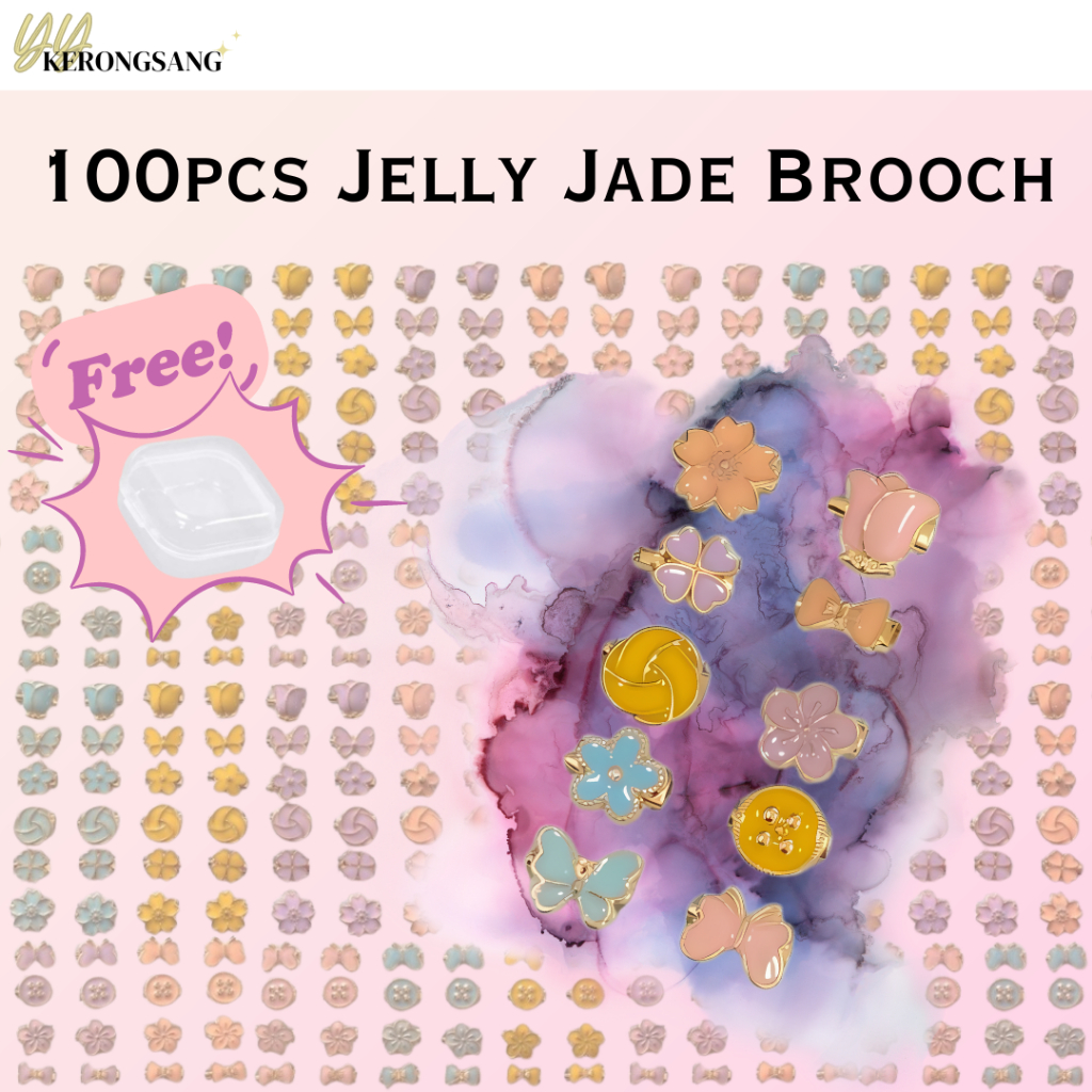Kerongsang jelly【100pcs Brooch】Pin Tudung Bruch Pin Jelly Jade Pin ...