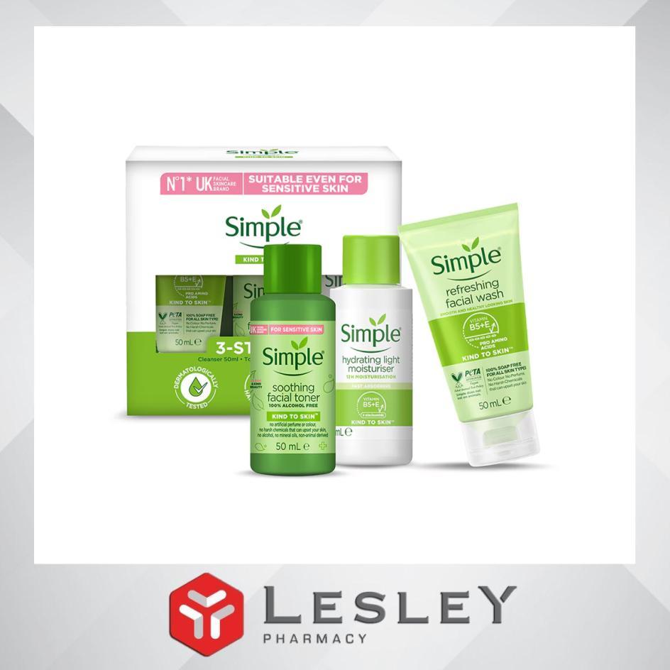 Simple 3-Step Kit (Cleanser+Toner+Moisturiser) 50ml | Shopee Malaysia