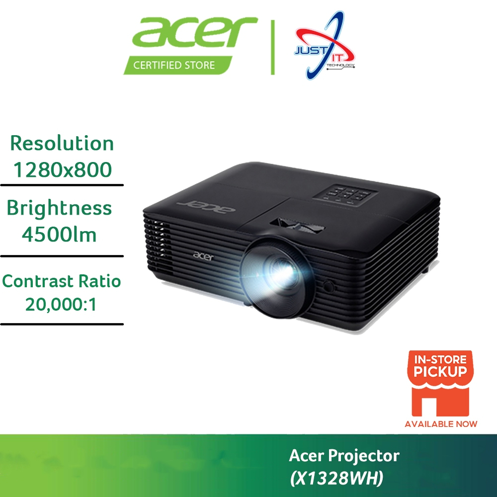 Acer X1328WH DLP WXGA Projector (WXGA 1280 x 800/4500 ANSI/20000:1/HD ...