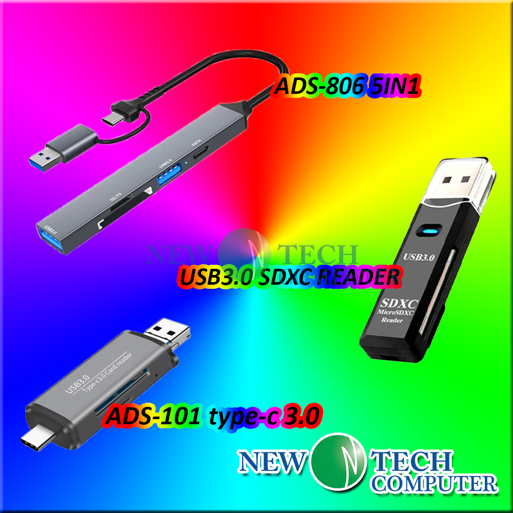 ADS-101 ADS-806 5 in 1 USB Type-C Type-A USB 3.0 Tto USB Port SD/TF ...