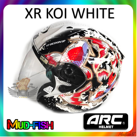 TOPI KELEDAR ARC XR KOI HELMET YF DESIGN (WHITE) | Shopee Malaysia