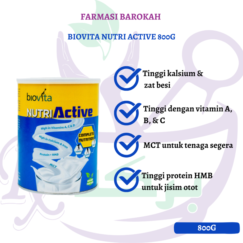 BIOVITA NUTRI ACTIVE 800G (EXP : 4/3/2026) | Shopee Malaysia