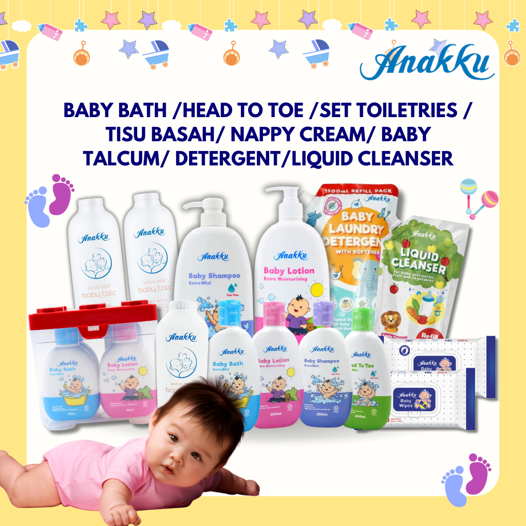 ANAKKU PRODUCTS- BABY BATH /HEAD TO TOE /SET TOILETRIES / TISU BASAH ...