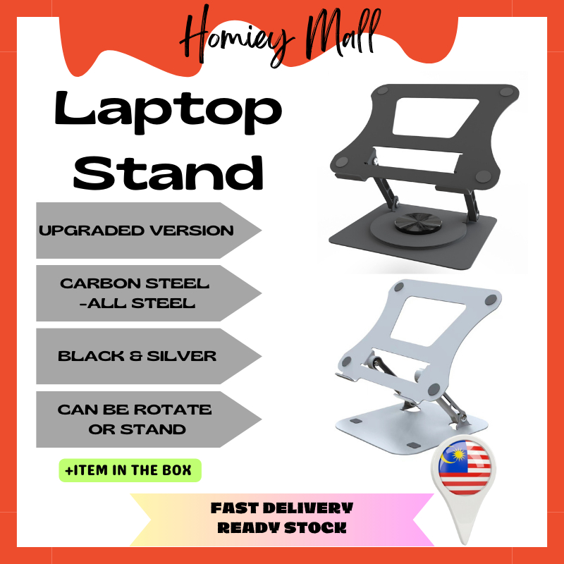 Laptop Stand Carbon Steel Heavy Duty Foldable dan Portable Rotating ...