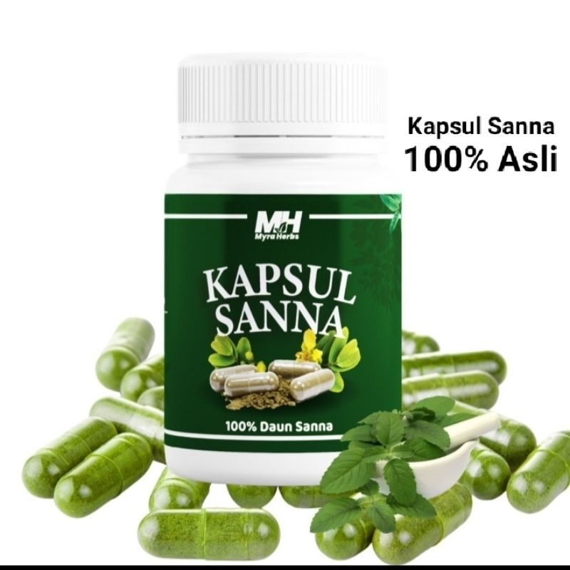 50 Biji Kapsul Daun Sanna / Cuci Usus / Gout / Kurus/ Turun Berat Badan ...