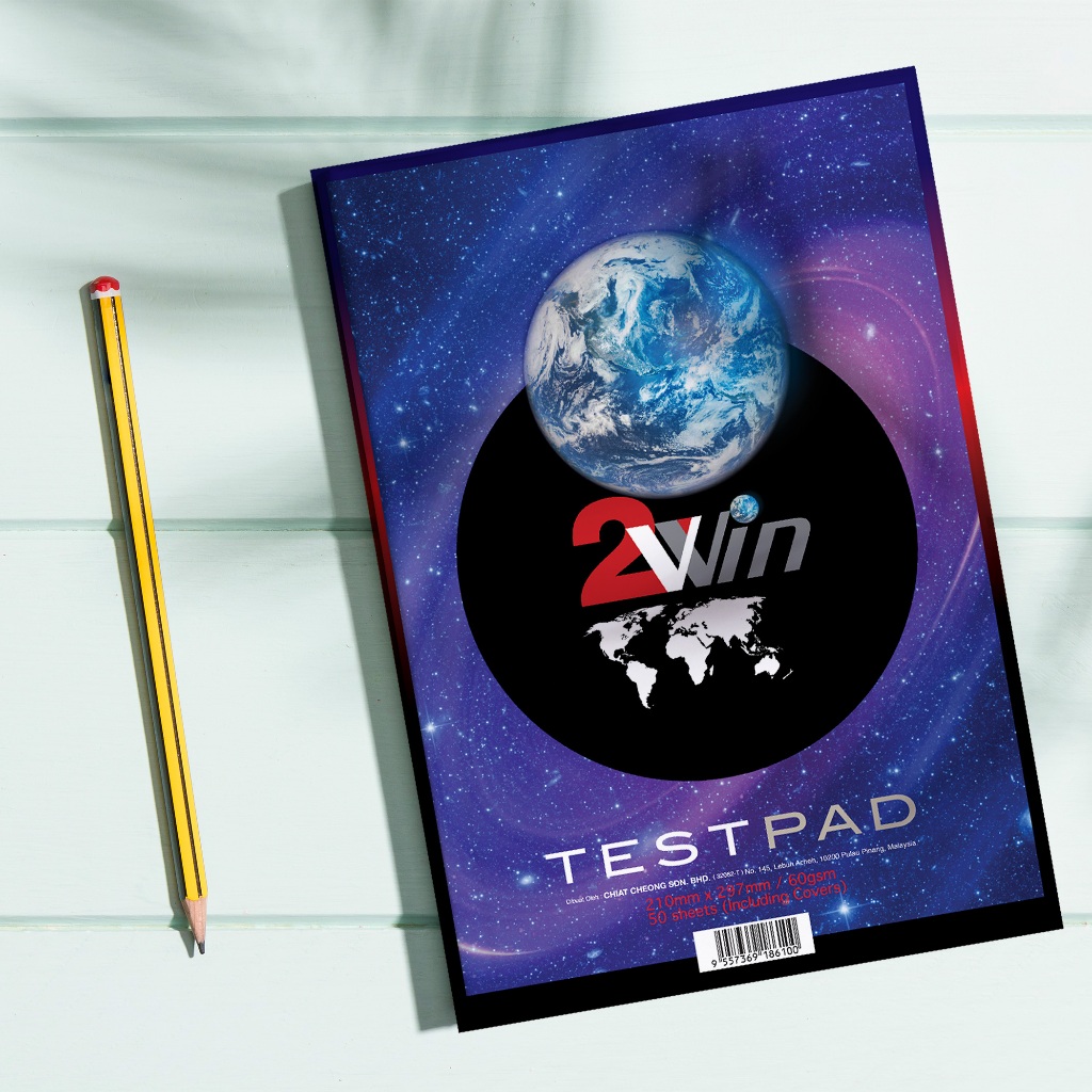 2 Win A4 Test Pad 60gsm - Top Open (50 sheets including covers ...