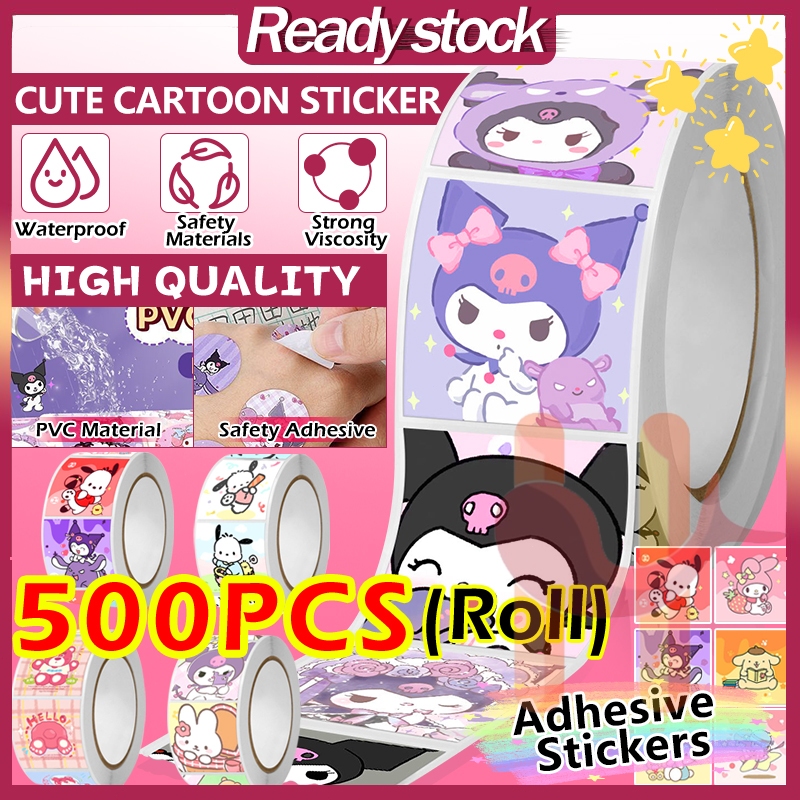 Kawaii 500 PCS Sanrio Stickers Kuromi Cinnamon Dog Melody Pacha Dog ...