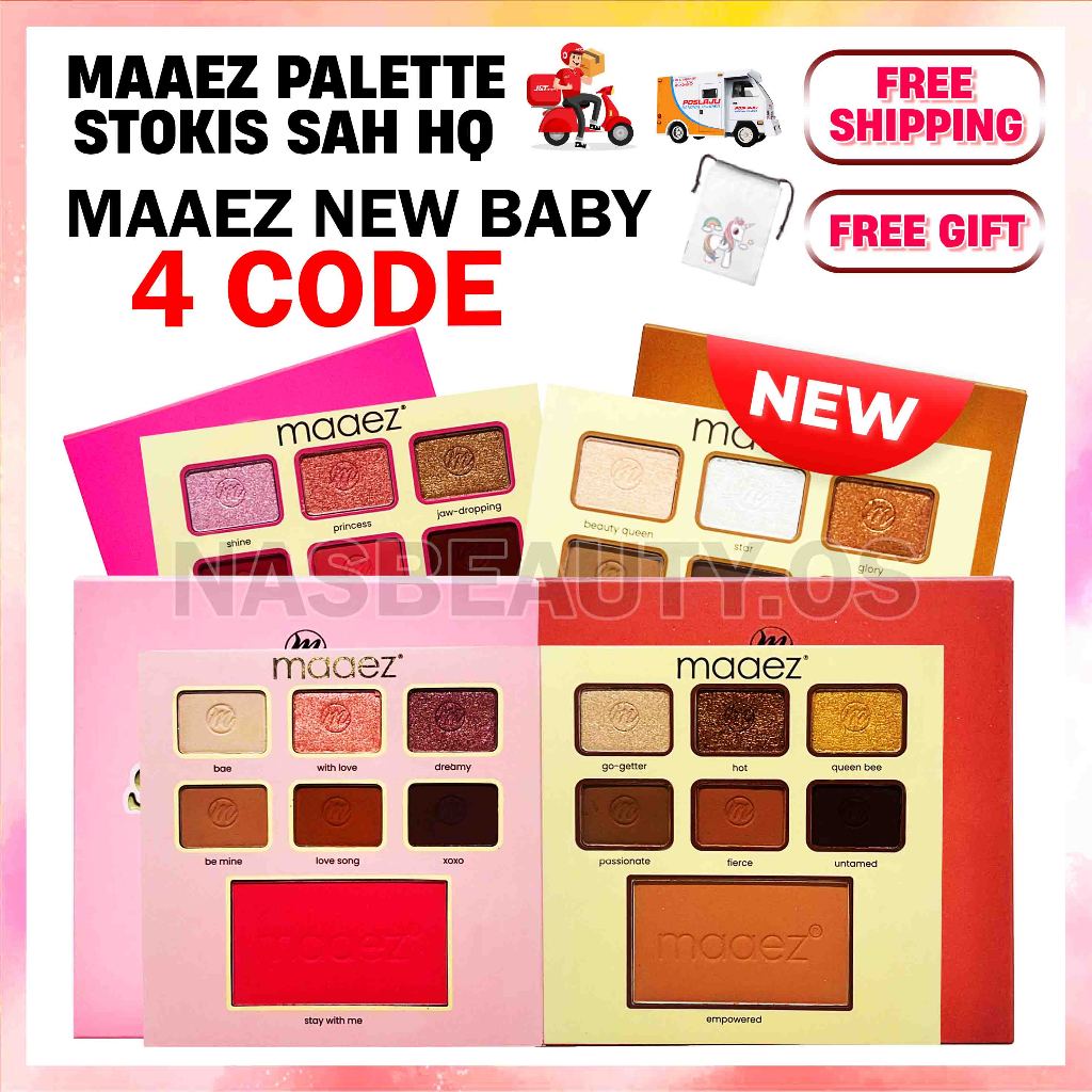 New Maaez Eyeshadow 2in1 Original HQ 2024 Free Gift | Shopee Malaysia