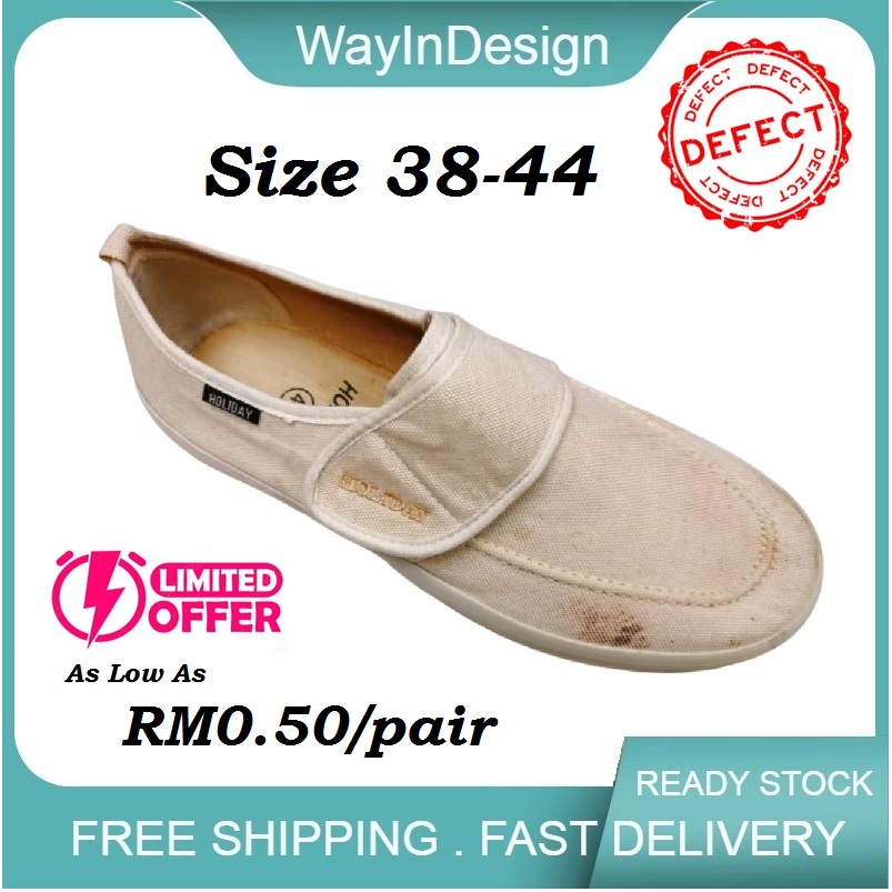 Defect Item] Unisex Clearance Stock Men casual shoes canvas shoes kasut ...