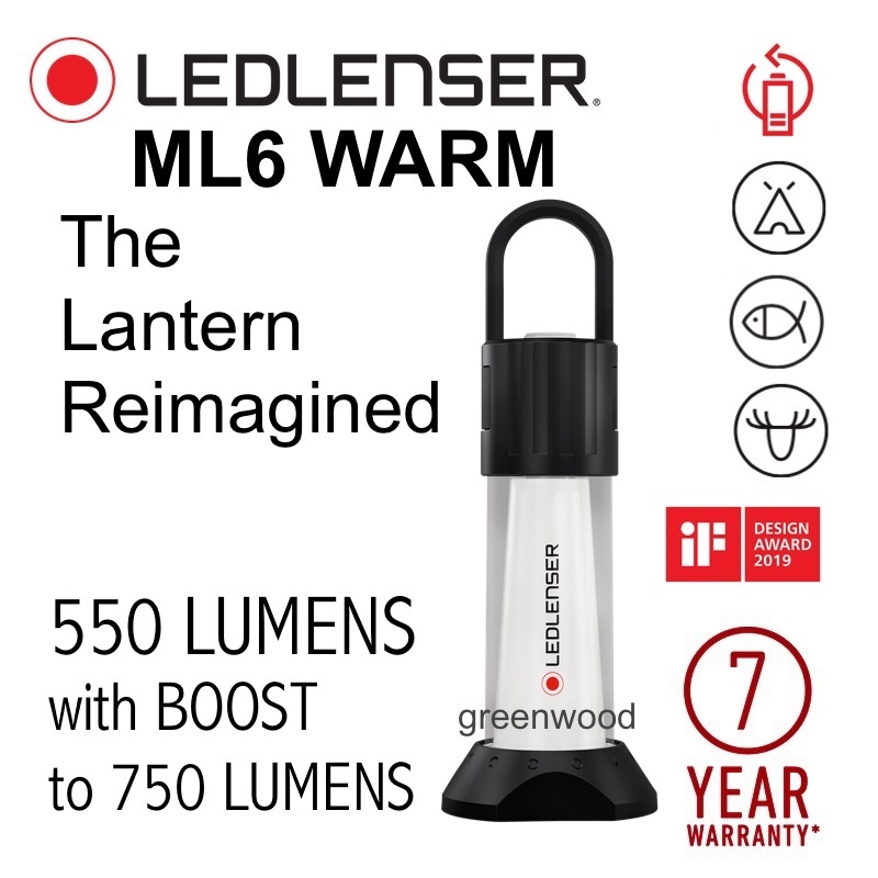 ML6 Warm LEDLENSER RECHARGEABLE Lantern -550 Lumens BOOST 750lm White ...