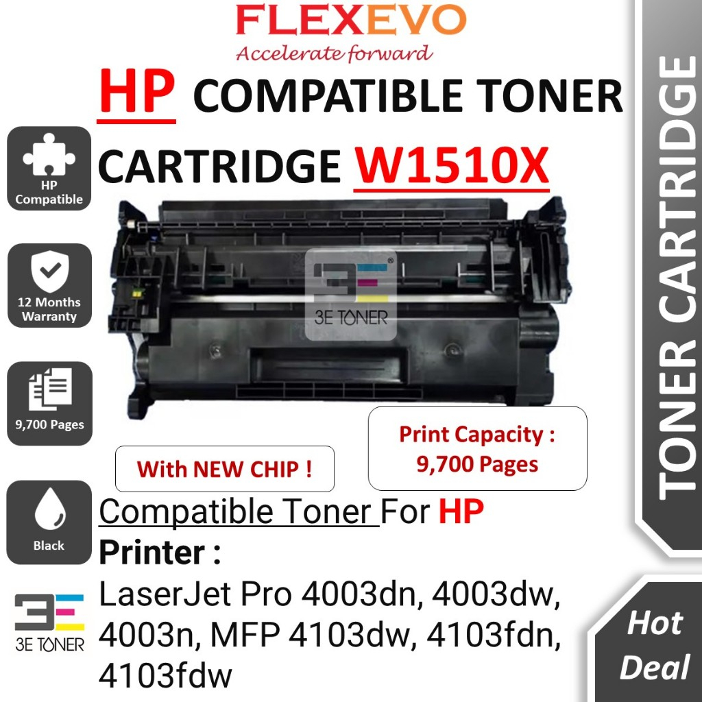 Compatible HP 151A 151X Toner with NEW CHIP W1510A W1510X Laserjet Pro ...