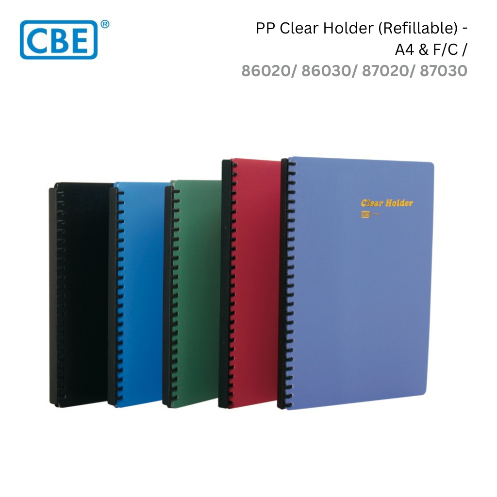 CBE 86020/ 86030/ 87020/ 87030 PP Clear Holder A4 & F/C | Refillable ...