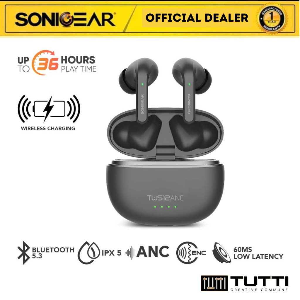SONICGEAR EARPUMP TWS 12 ACTIVE NOISE CANCELLING BLUETOOTH EARBUDS ...