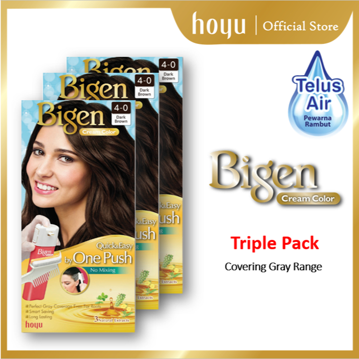 Bigen Cream Color Hair Color-One Push [Triple Pack] (Expiry: year 2027 ...