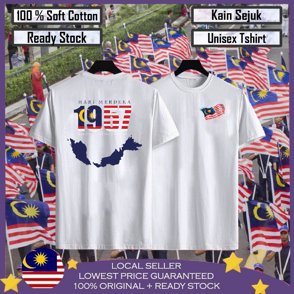 🔥Premium Cotton🔥 1957 Merdeka Malaysia Day Baju Viral Lelaki Men T ...