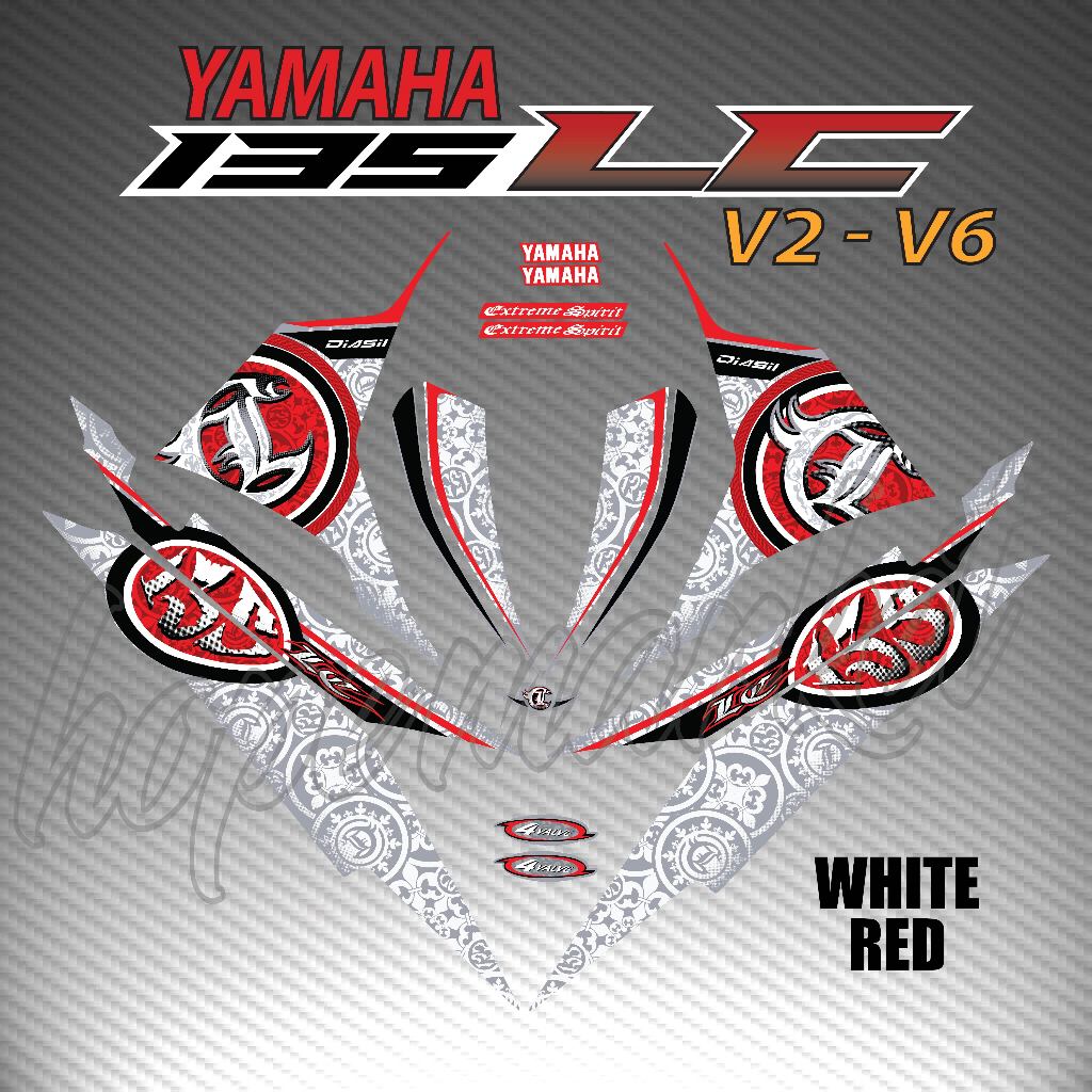STRIPE MOTOR YAMAHA LC135 V2 V3 V4 V5 BATIK DESIGN (10) CUSTOM BODY ...