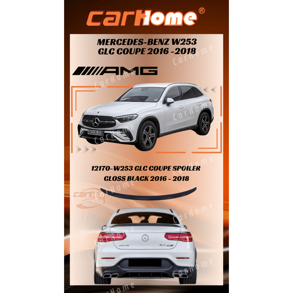 MERCEDES BENZ W253 GLC COUPE 2016 - 2018 REAR SPOILER GLOSS BLACK BODY ...