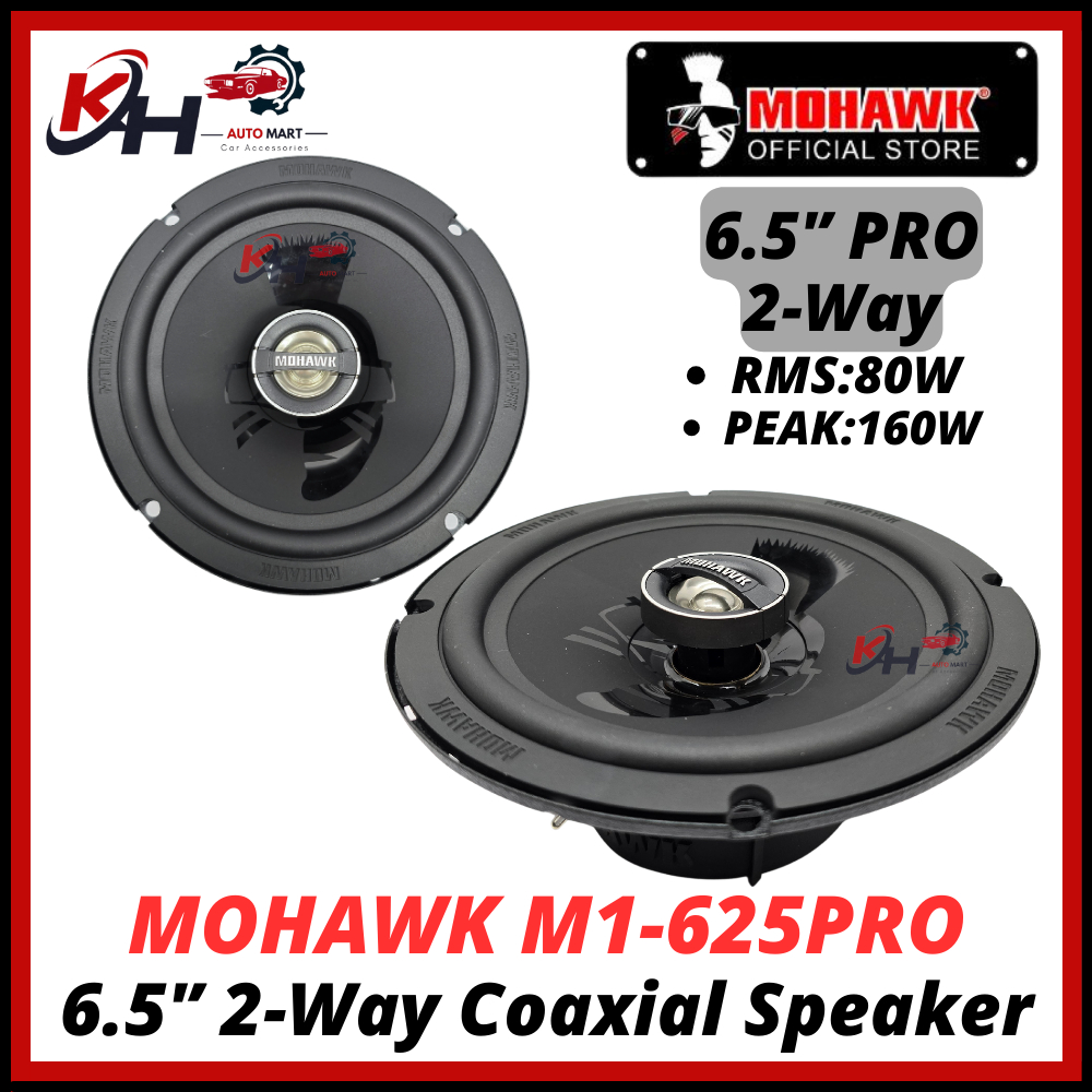 6.5'' MOHAWK SILVER M1 PRO Series160W 6.5 INCH 2 WAYS COAXIAL SPEAKER M1-625PRO Universal CAR ...