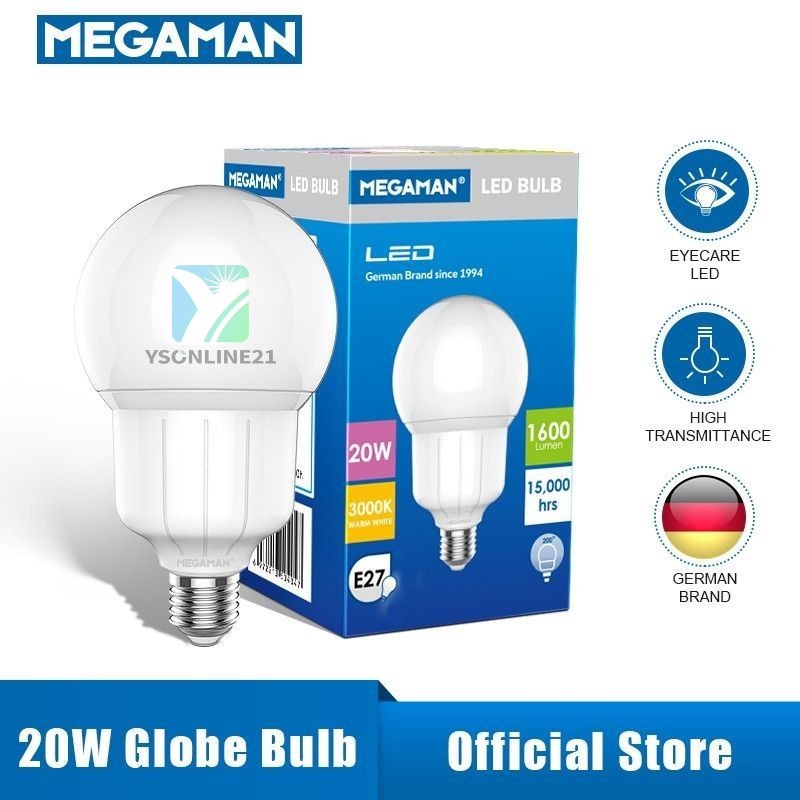 Megaman LED Light Bulbs Ultra Bright Eye Care Energy Saving (20W/3000K ...