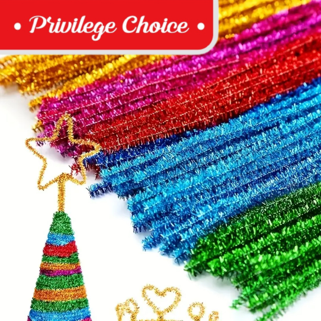 1090- Glitter Pipe Cleaner Chenille Stems / Dawai Glitter / Twist Stick ...