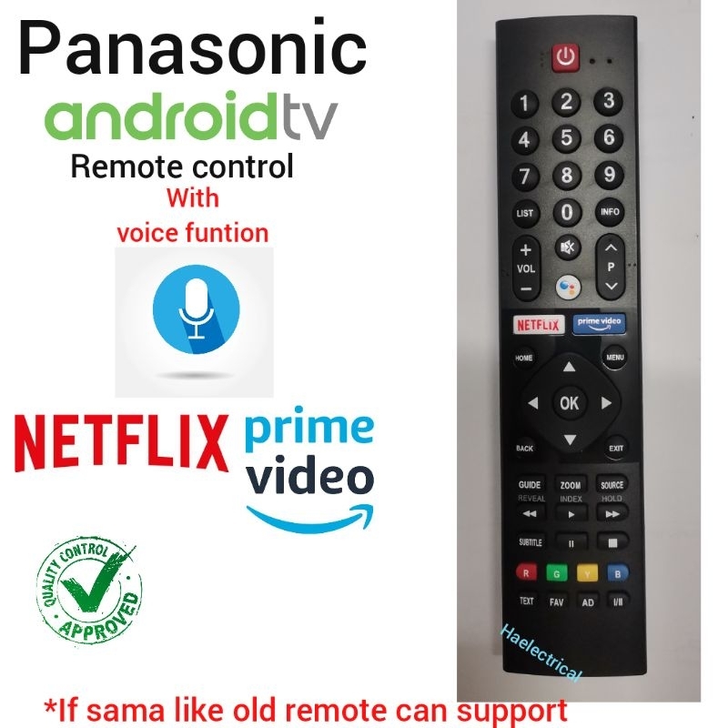Panasonic android tv remote control with (prima video & voice funtion ...