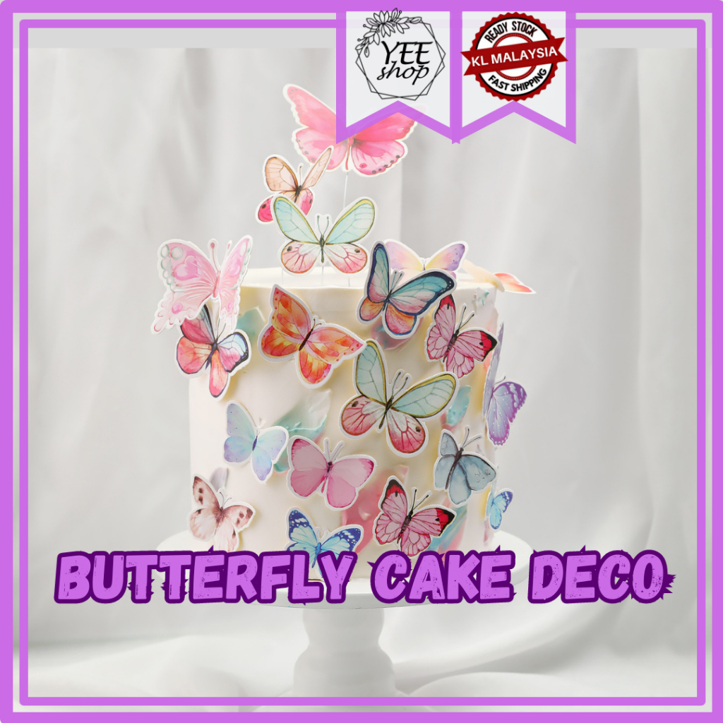 | Cake Decoration | Fantasy Colourful Butterfly Happy Birthday Cake ...