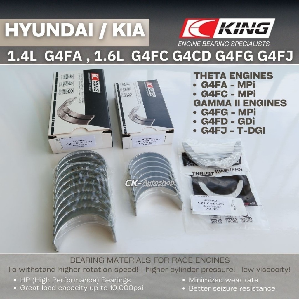 KING Bearing HYUNDAI KIA 1.4L G4FA 1.6L G4FC G4FD G4FG G4FJ in Elantra ...