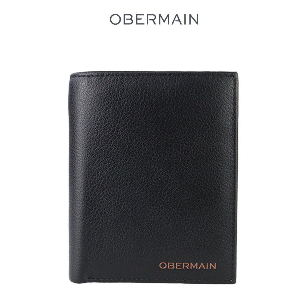 OBERMAIN RFID Tall Wallet / Genuine Leather / Black / OBH265G1 ...