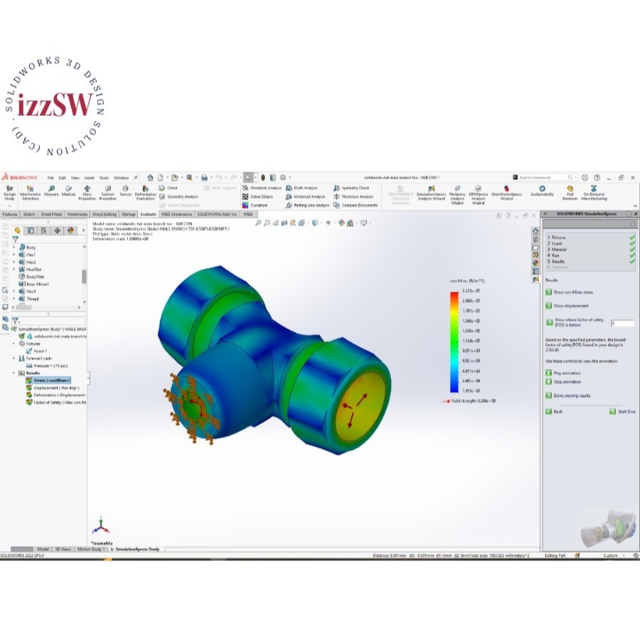 SolidWorks SimulationExpress Analysis | Stress Analysis on single ...