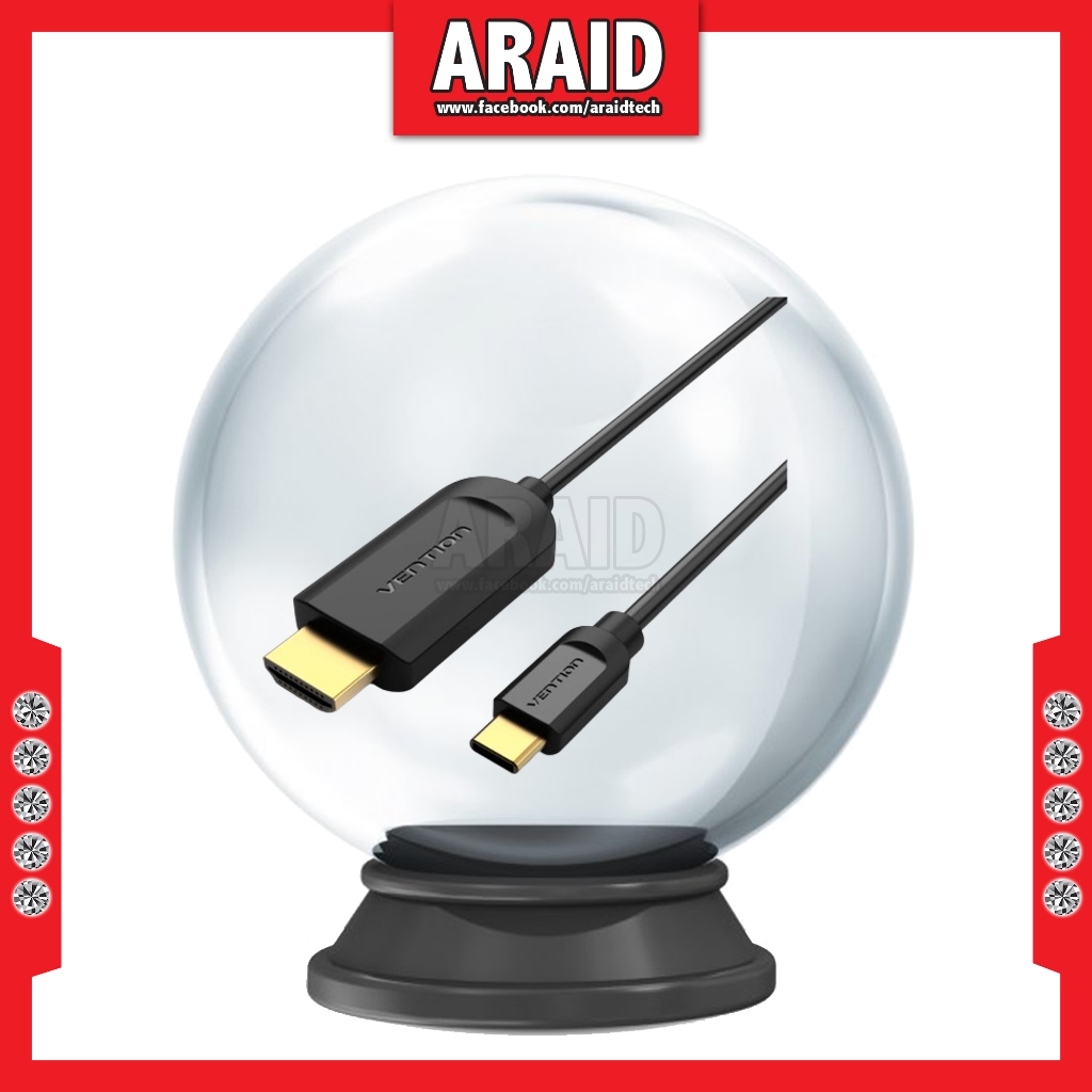 VENTION TYPE C TO HDMI CABLE 2M BLACK CGUBH | Shopee Malaysia
