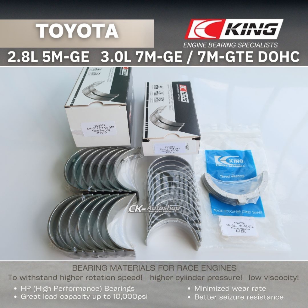 KING Bearing TOYOTA 2.8L 5MGE 3.0L 7MGE 7MGTE for Celica MA61 Supra ...