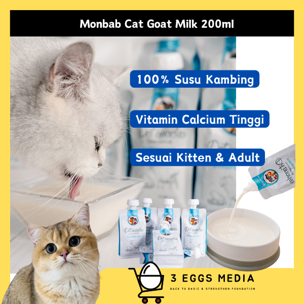 Monbab Cat Kitten Goat Milk 200ml-Susu Kambing Kuching 200ml | Shopee ...