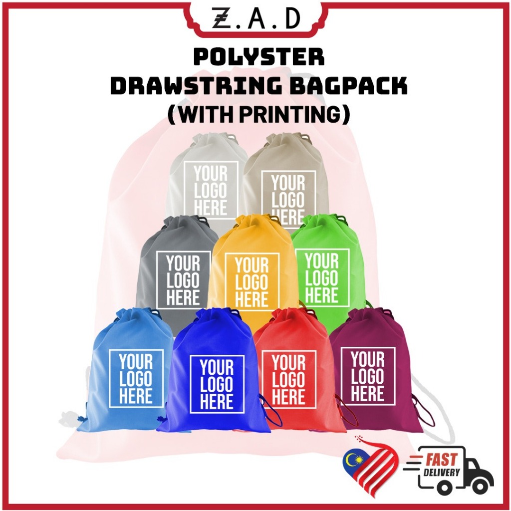 [Siap Print] Drawstring Bag Custom Print Polyester Waterproof 420D ...