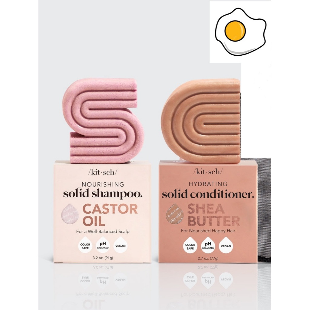 Kitsch Nourishing Solid Shampoo Bar / Hydrating Solid Conditioner Bar ...