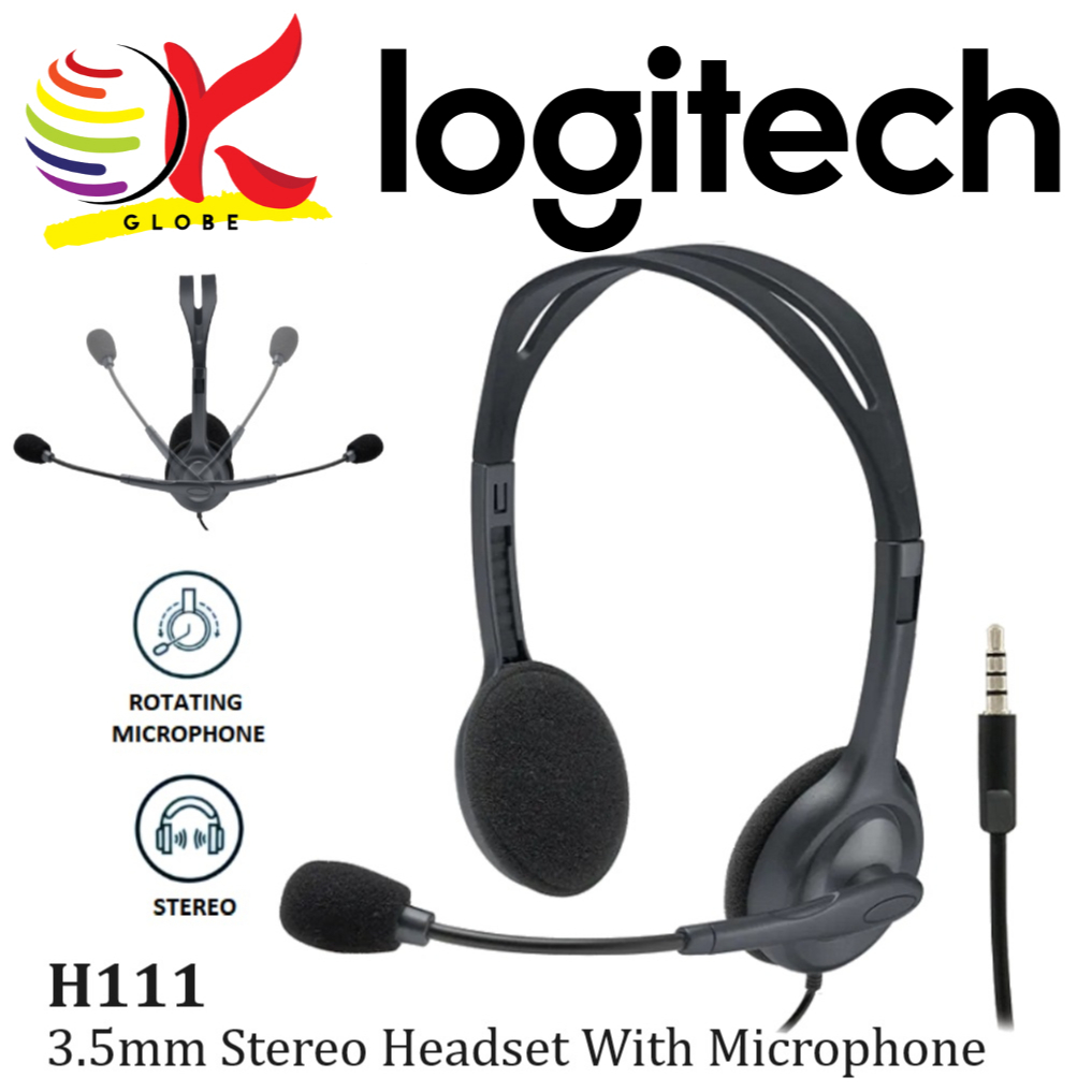 LOGITECH H111 STEREO SOUND HEADSET WITH ADJUSTABLE HEADBAND AND BOOM ...
