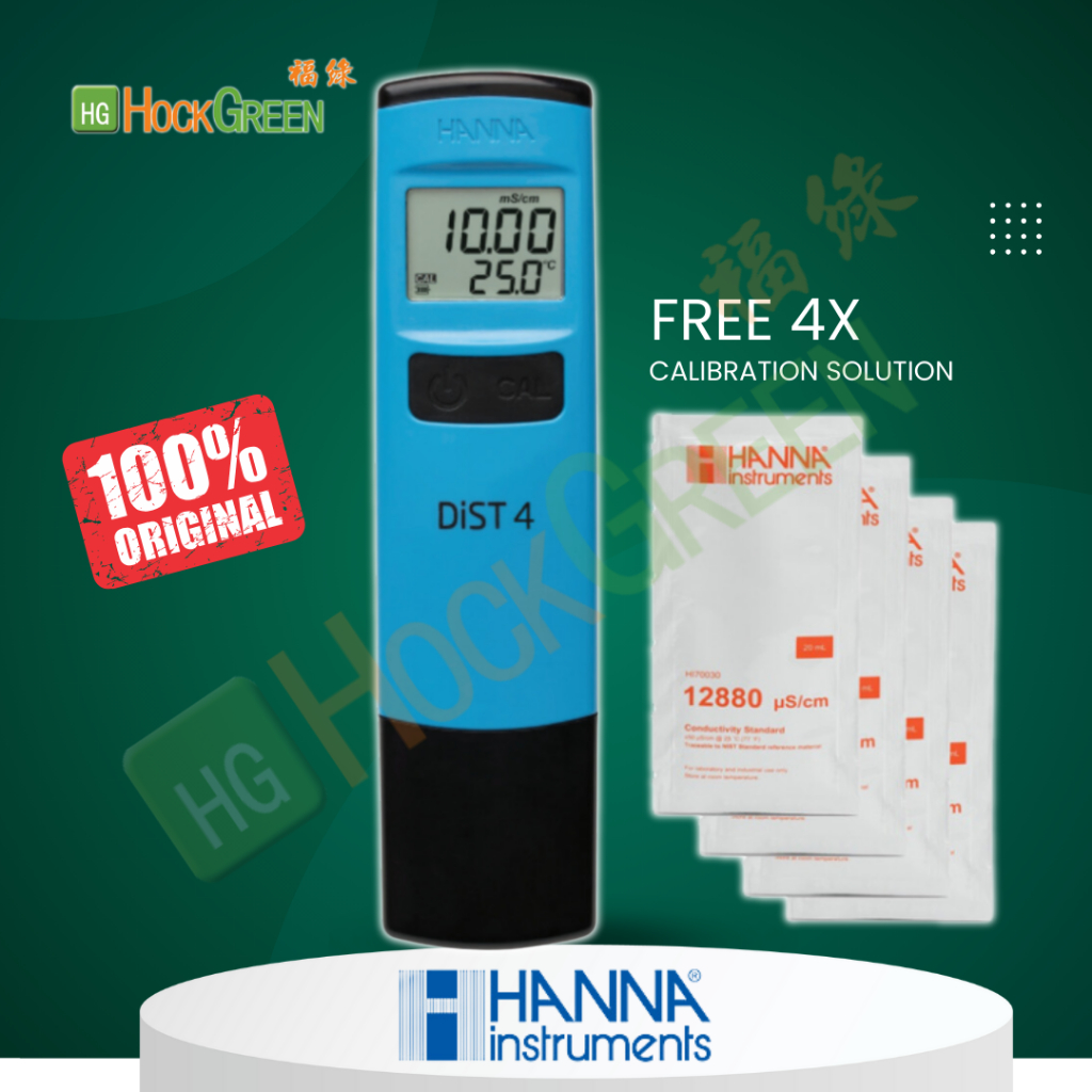 HANNA EC METER FERTIGASI HIDROPONIK HANNA INSTRUMENTS DiST 4 WATERPROOF ...