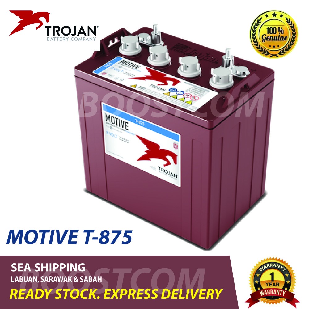 Trojan T-875 8V Deep-Cycle Flooded Lead Acid Battery | Shopee Malaysia