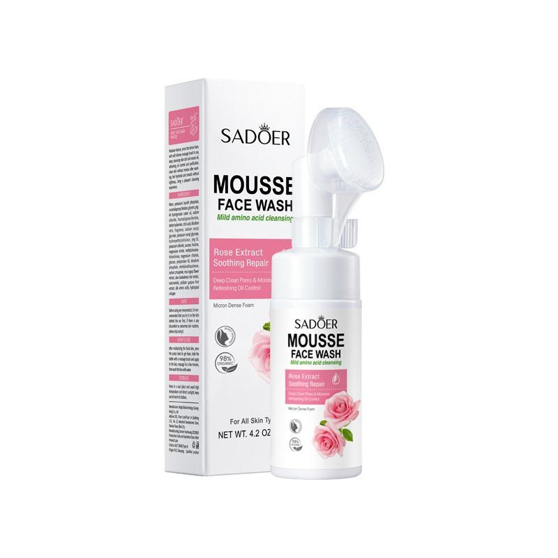 SADOER ROSE MOUSSE FACE WASH MILD AMINO ACID DEEP CLEAN FOAM CLEANSER 120ML (SD08015) | Shopee ...
