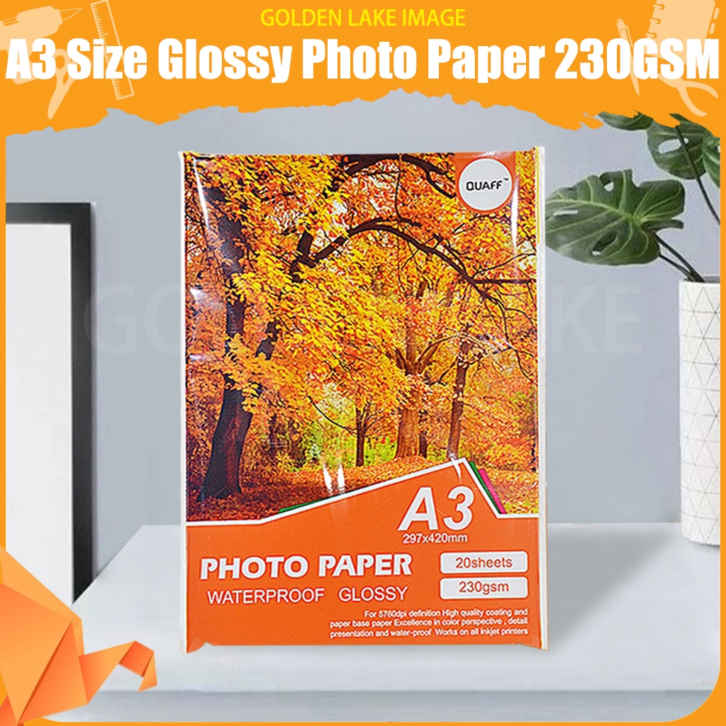 QUAFF A3 Glossy Photo Paper 230GSM 20Sheets || TREE TYPE || Inkjet ...