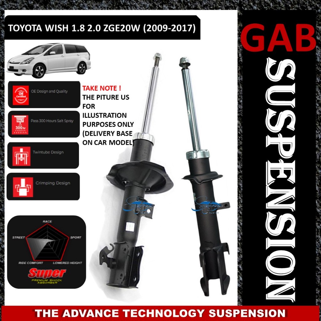 ORIGINAL SET GAB SUPER REAR ABSORBER 17MM -TOYOTA WISH 1.8 2.0 ZGE20W (2009-2017) | Shopee Malaysia