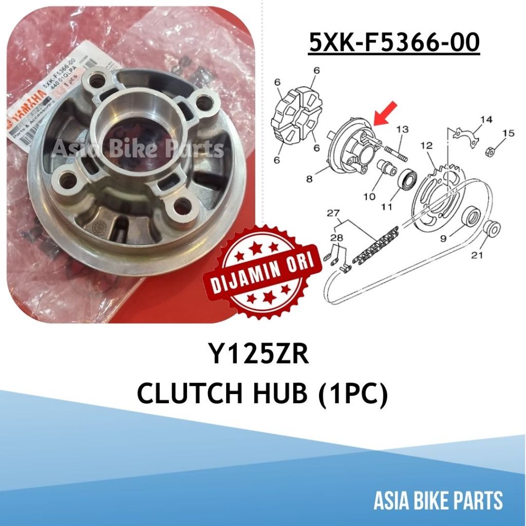 Yamaha Original Y125ZR Clutch Hub / Rumah Sprocket - 5XK-F5366-00 ...