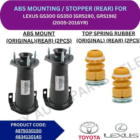 TOYOTA GENUINE ABSORBER MOUNTING, STOPPER, RUBBER SPRING (REAR) FOR ...