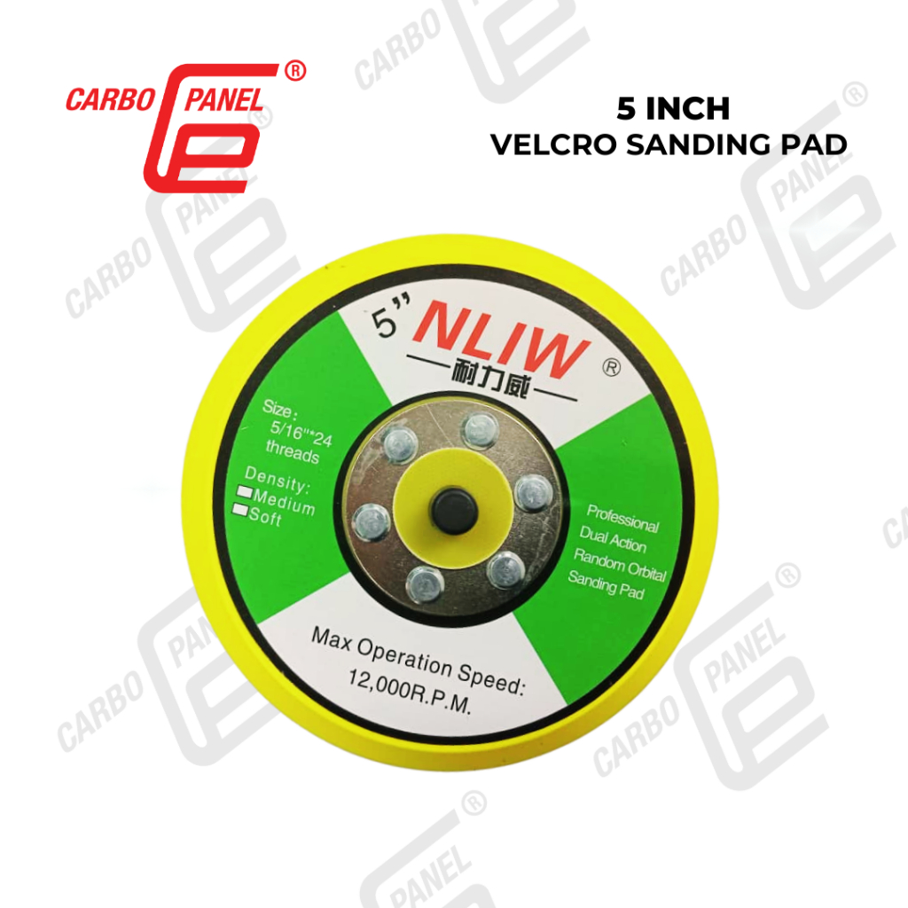 CARBO PANEL 5 inch Velcro Sanding Pad (Hook&Loop) Sanding Pad Random ...