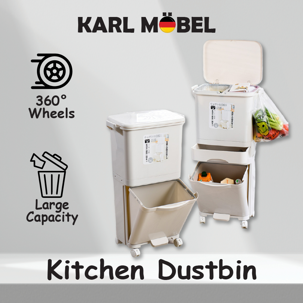 Movable Dustbin Kitchen Rubbish Bin Tong sampah dapur bertutup tinggi ...