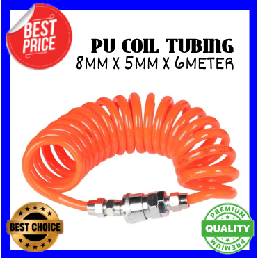 Pneumatic PU Coil Tubing with Quick Coupler 8MM | Shopee Malaysia