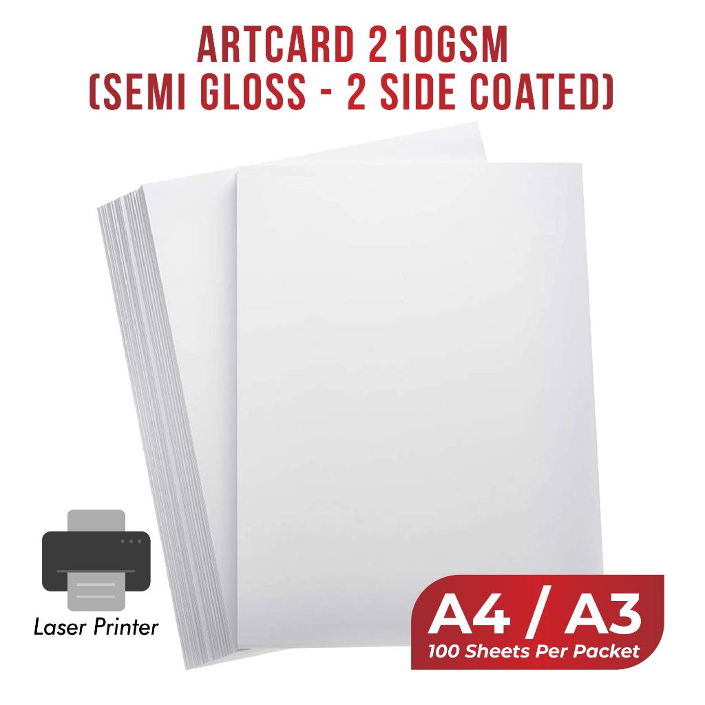 ART CARD 210GSM - A4 A3 100PCS | READY STOCK | KERTAS KAD | Digital ...