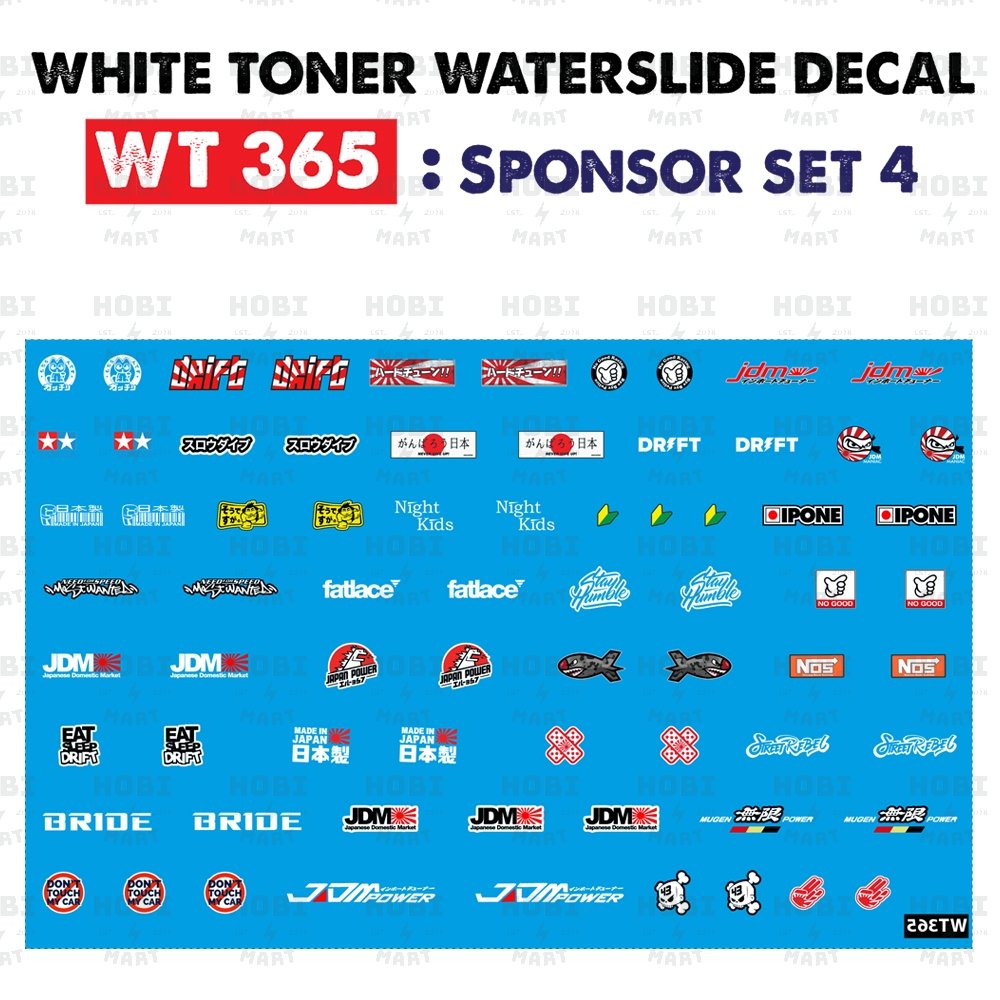 SPONSOR SET 4 Decals Hotwheels Tomica 1:64 diecast custom white toner ...