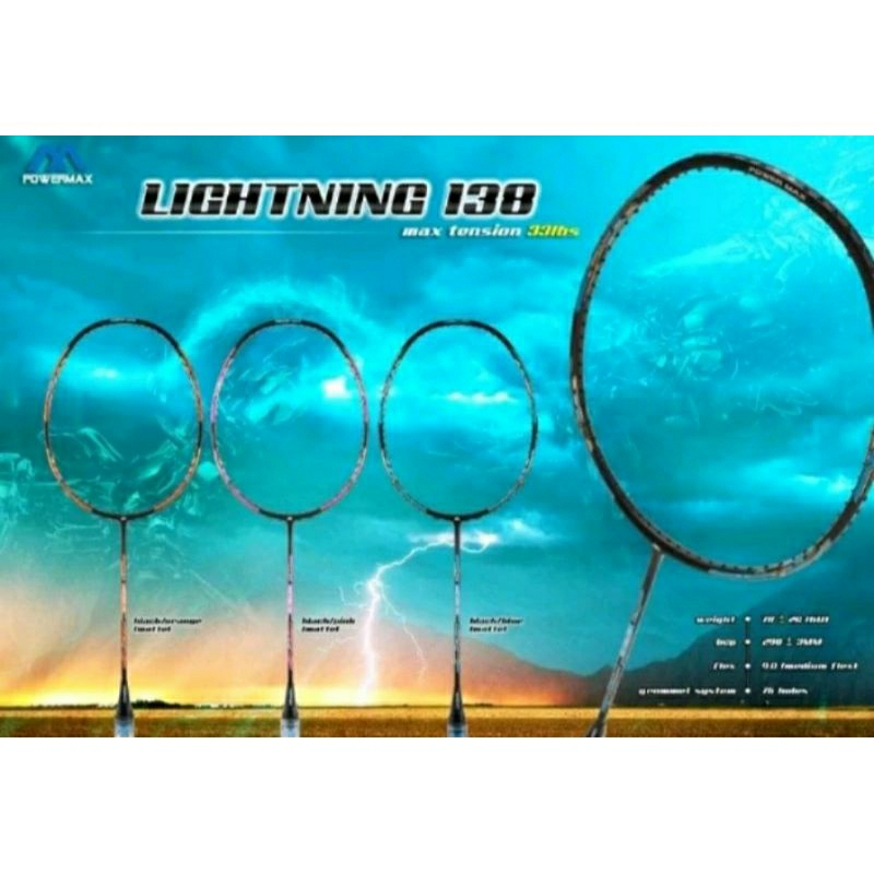 powermax lightning 138 raket badminton original badminton racket ...
